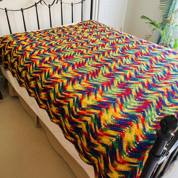 Rainbow Afghan - Etsy