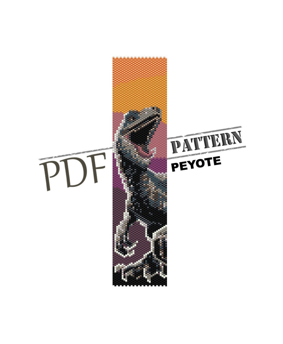 Dinosaur Pattern, Jurassic Park,jurassic World, Pdf Pattern, Bracelet ...