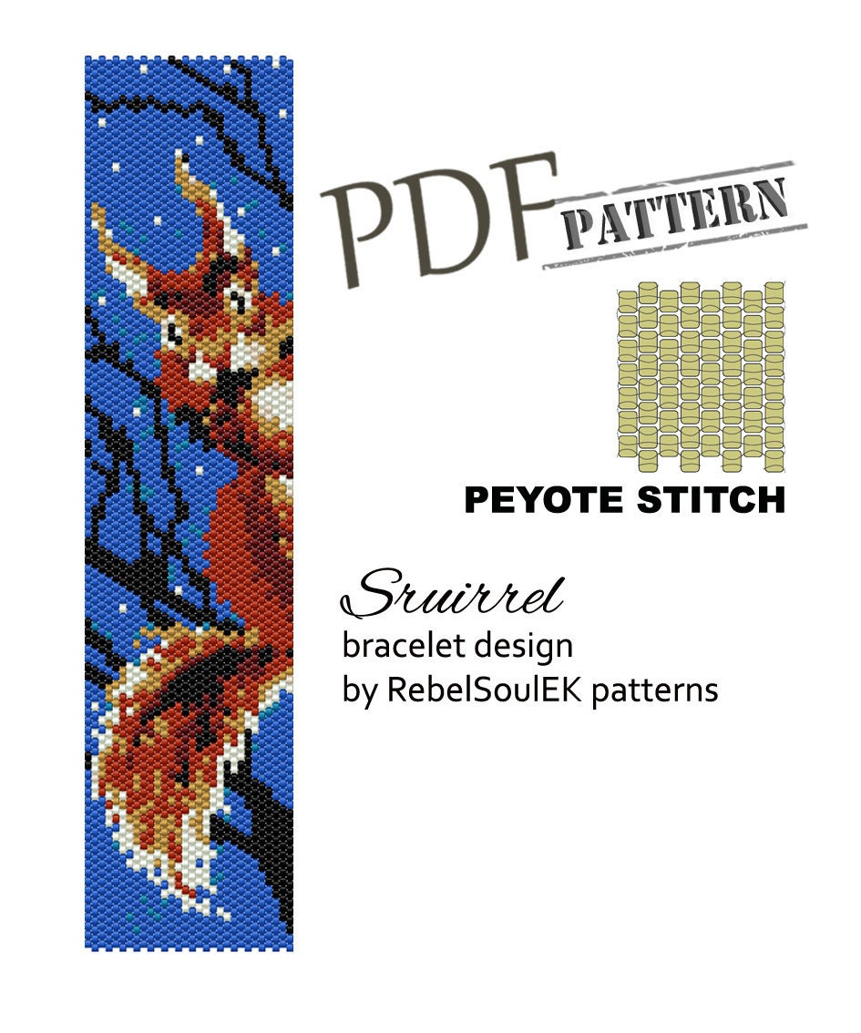 Squirrel Bead Pattern, Pdf Pattern, Seed Bead Pattern, Wild Pattern ...
