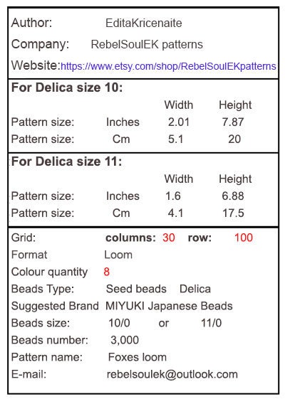 Red Fox Bead Pattern Pdf Pattern Seed Bead Pattern Wild - Etsy Canada