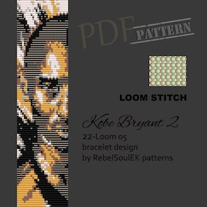 NBA Pattern, Bryant Bead Loom Pattern, Loom Beading, Sport Pattern ...