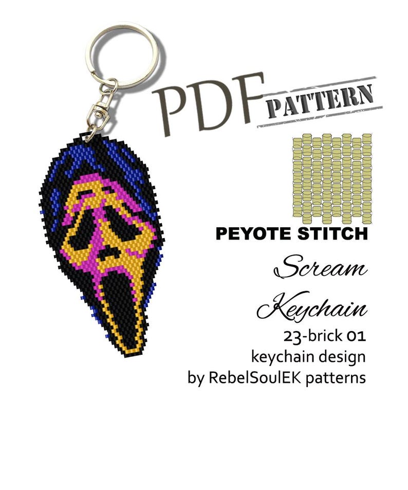 Horror Mask Brick Stitch Keychain Pattern (PDF Pattern) - Etsy