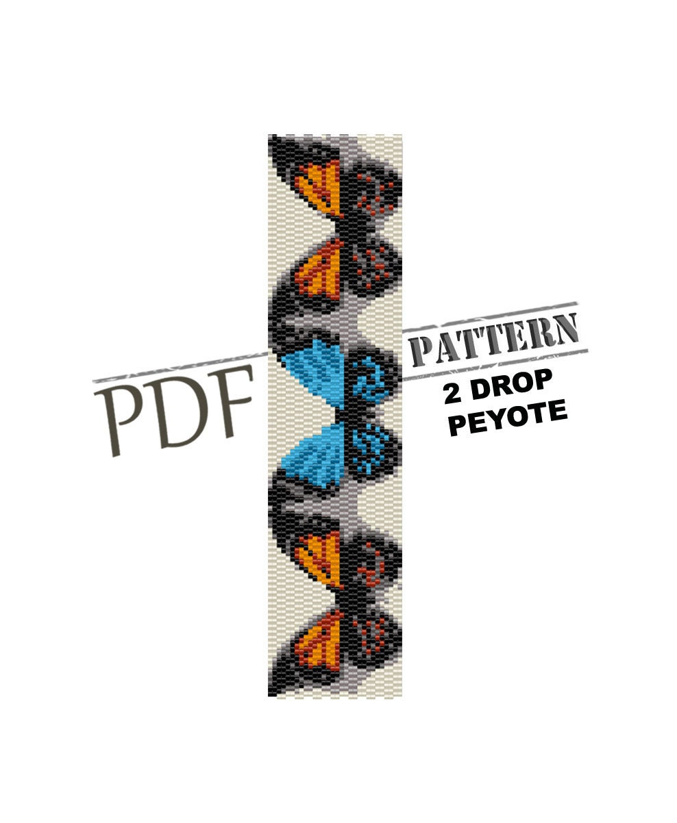 Beaded Butterfly Peyote Bookmark Pattern, 2 Drop Peyote (PDF Pattern ...