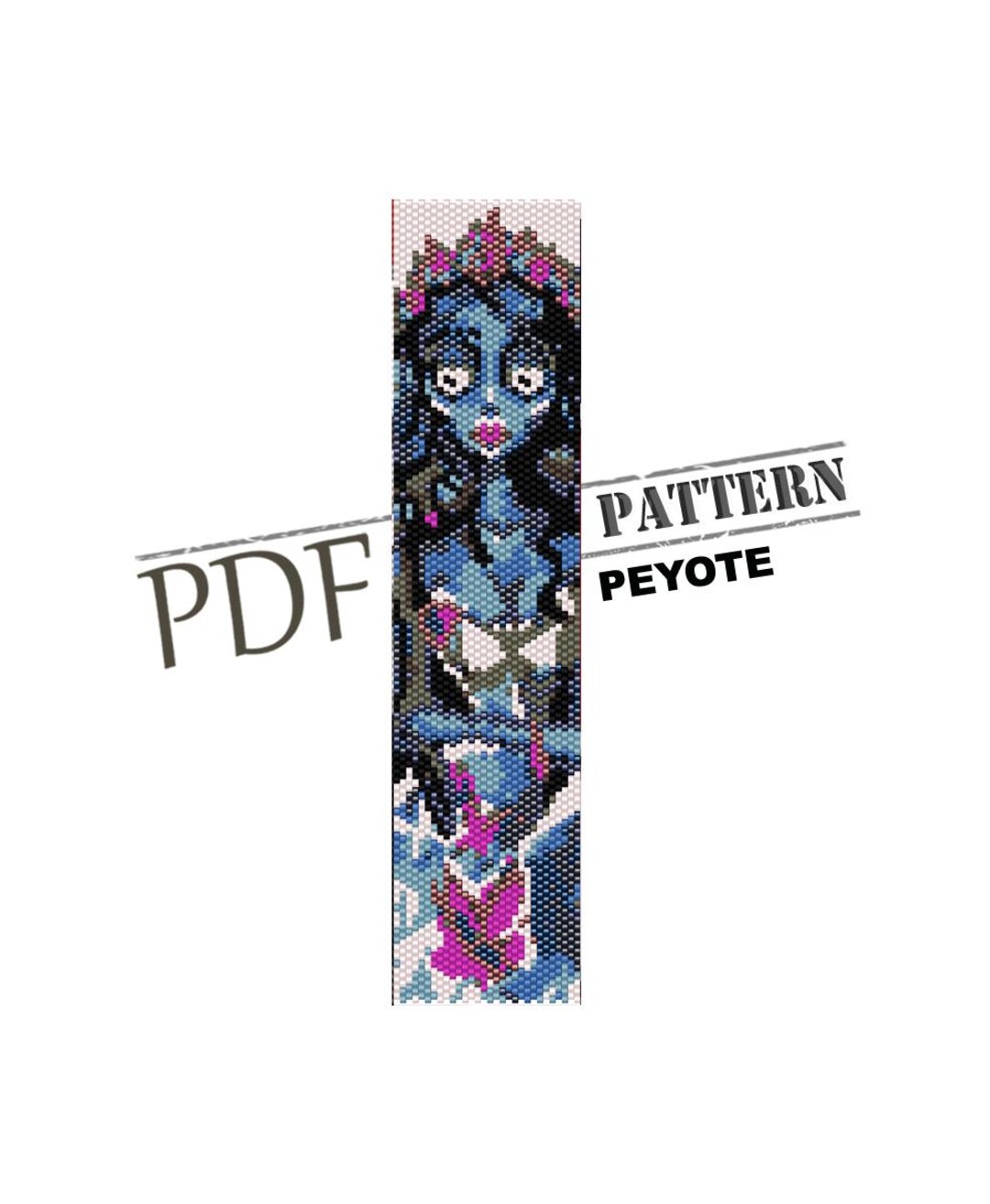 Cartoon Peyote, Corps Pattern, Flat Peyote Pattern, Instant Download ...