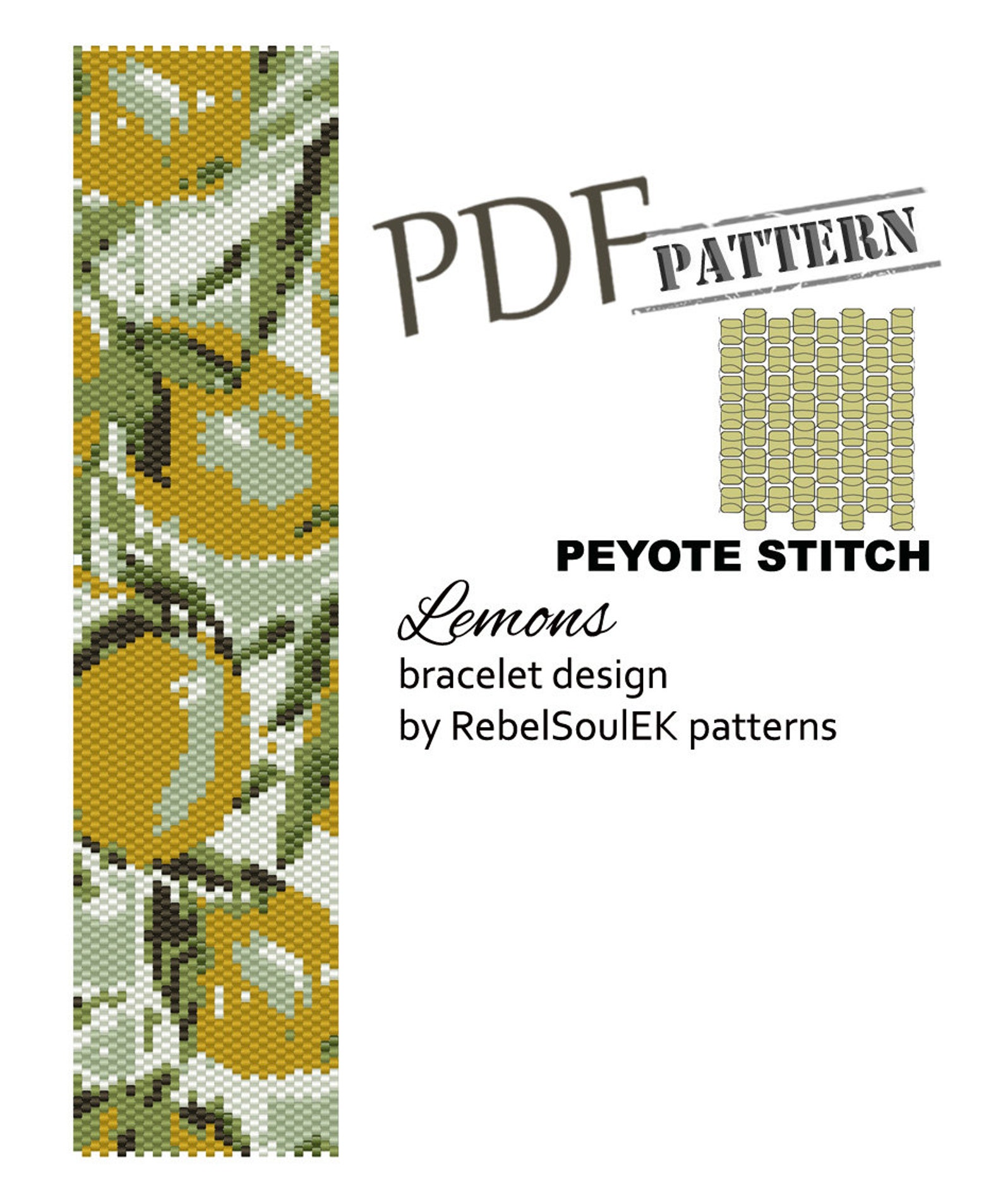 Lemon Peyote Summer Pattern Seed Bead Pattern Peyote - Etsy