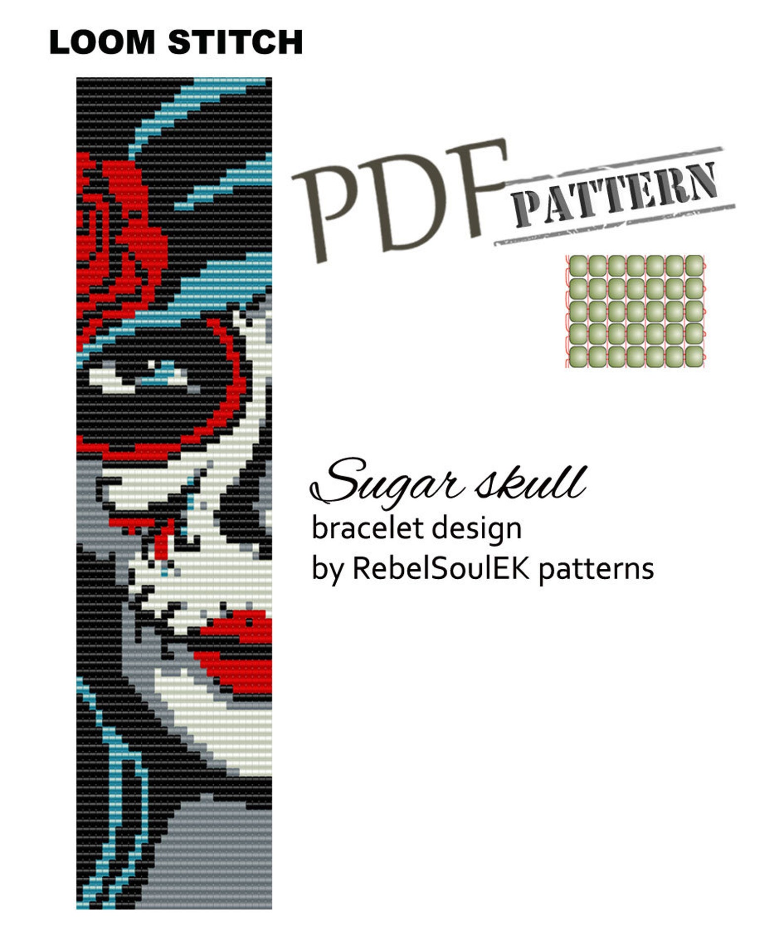 Santa Muerte Beadwork Pattern Sugar Skull Loom Instant - Etsy