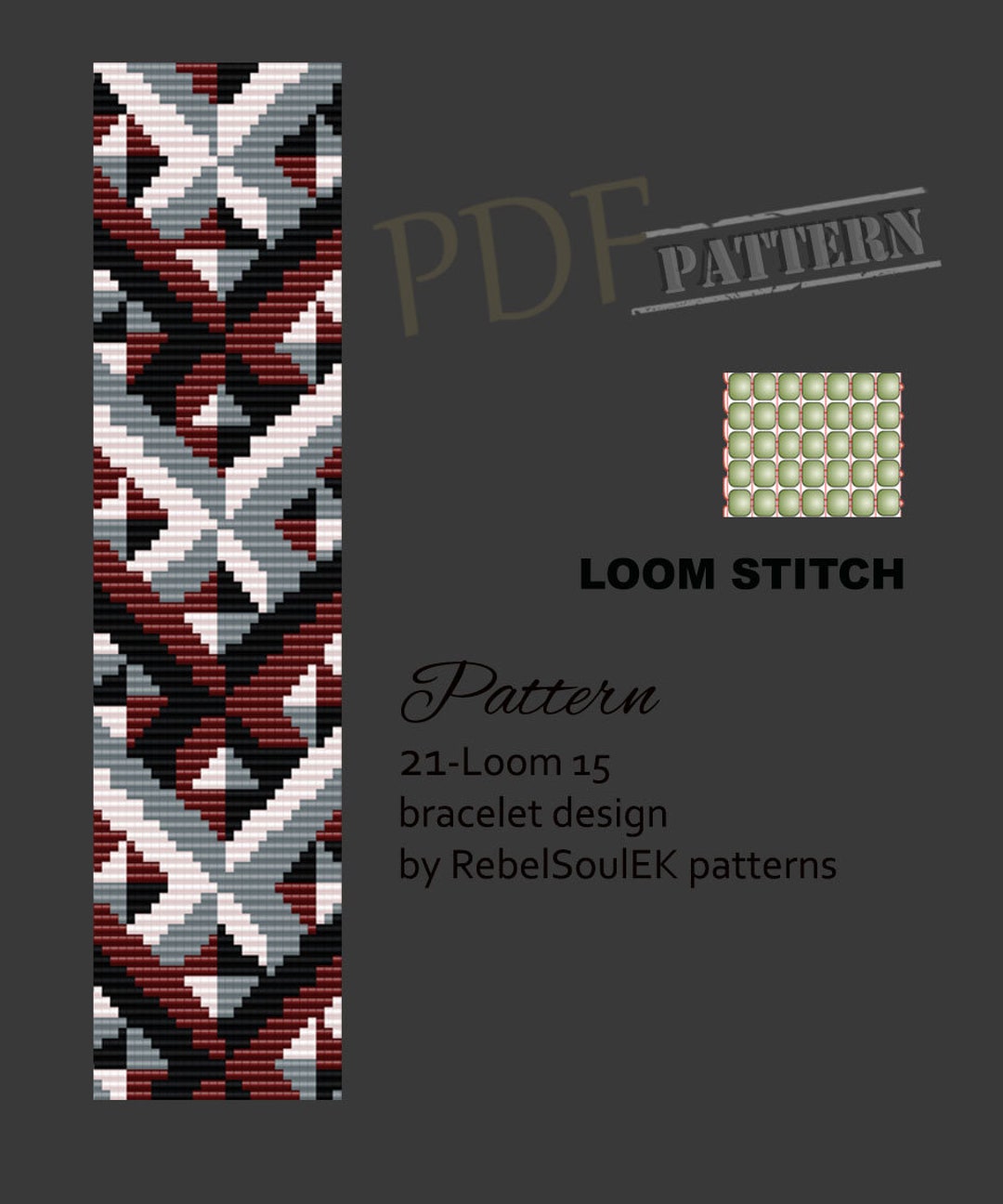 Loom Stitch, Instant Download, Geometric Pattern, Bracelet Pattern, Pdf ...