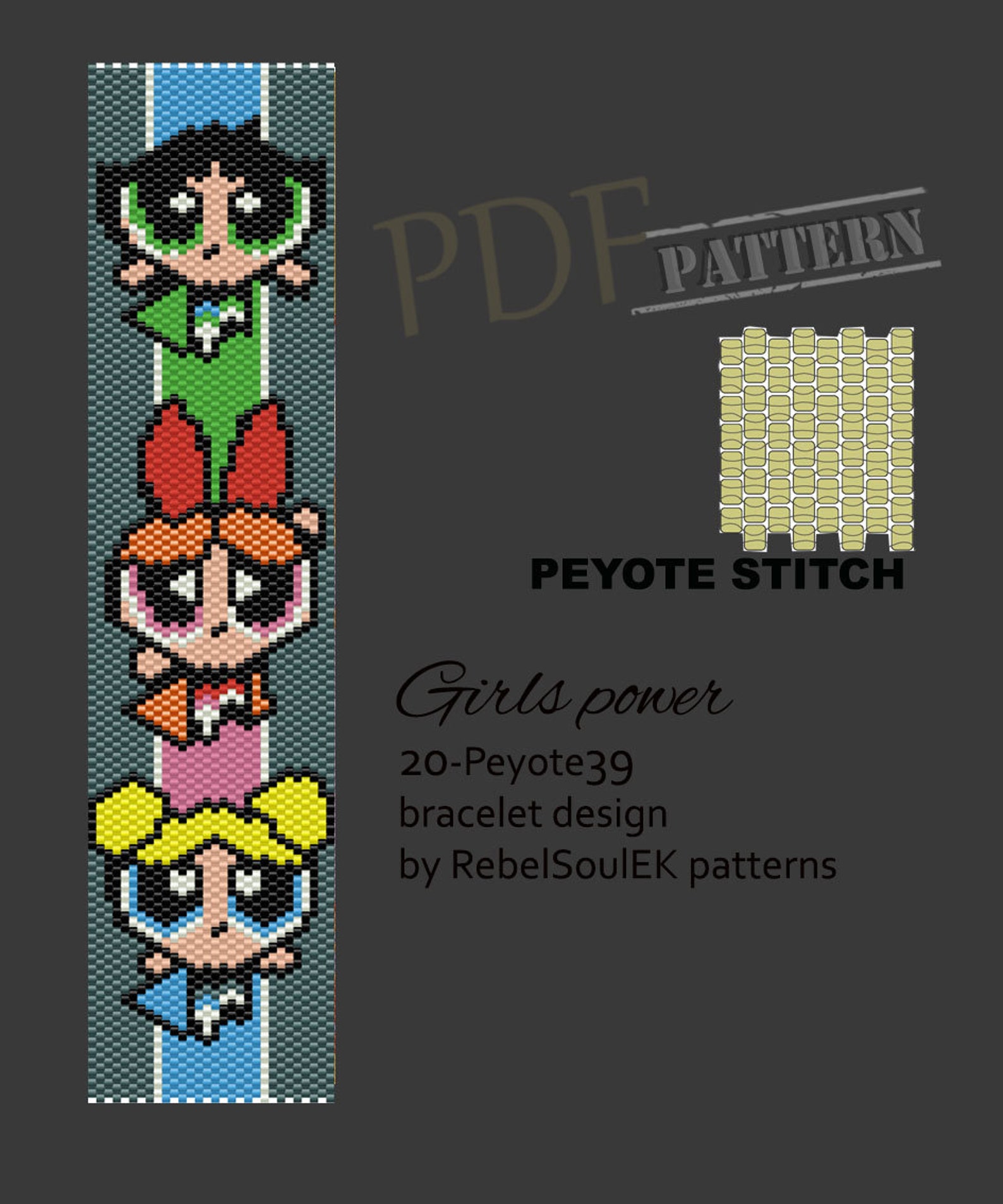 Girls Power Stitch Cartoon Pattern Children Pattern Beading - Etsy