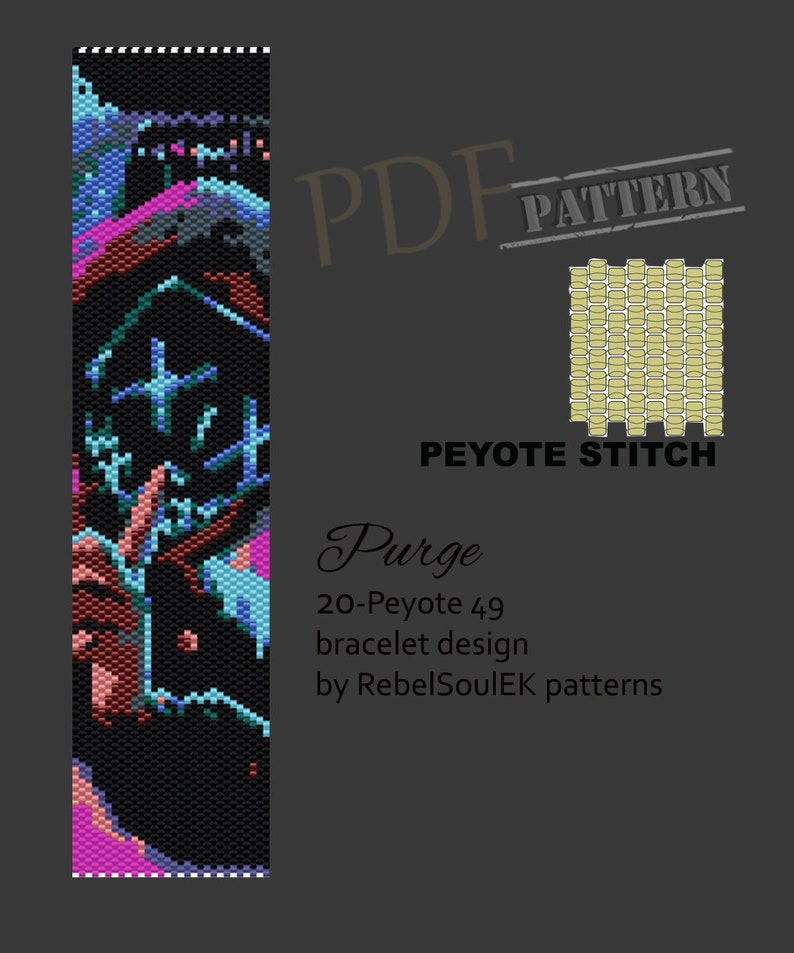 Purge Pattern Neon Mask Peyote Bracelet Goth Peyote | Etsy