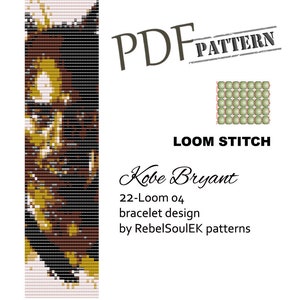 Koby Bryant Bead Loom Pattern, Loom Beading, Sport Pattern, Famous ...