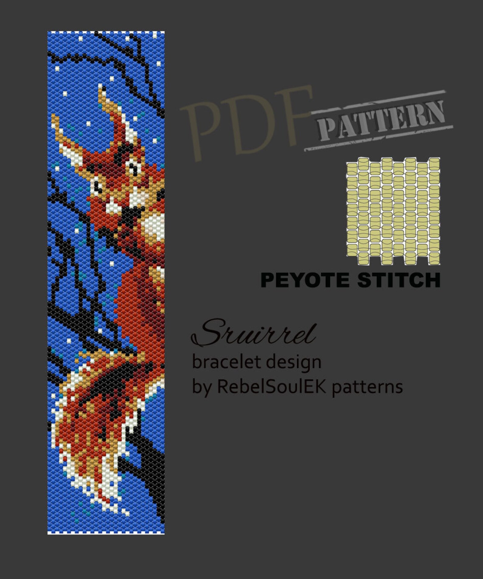 Squirrel Bead Pattern Pdf Pattern Seed Bead Pattern Wild | Etsy
