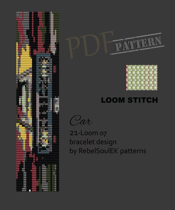 Car Seed Bead Pattern Road Loom Design Travel Loom Pdf | Etsy