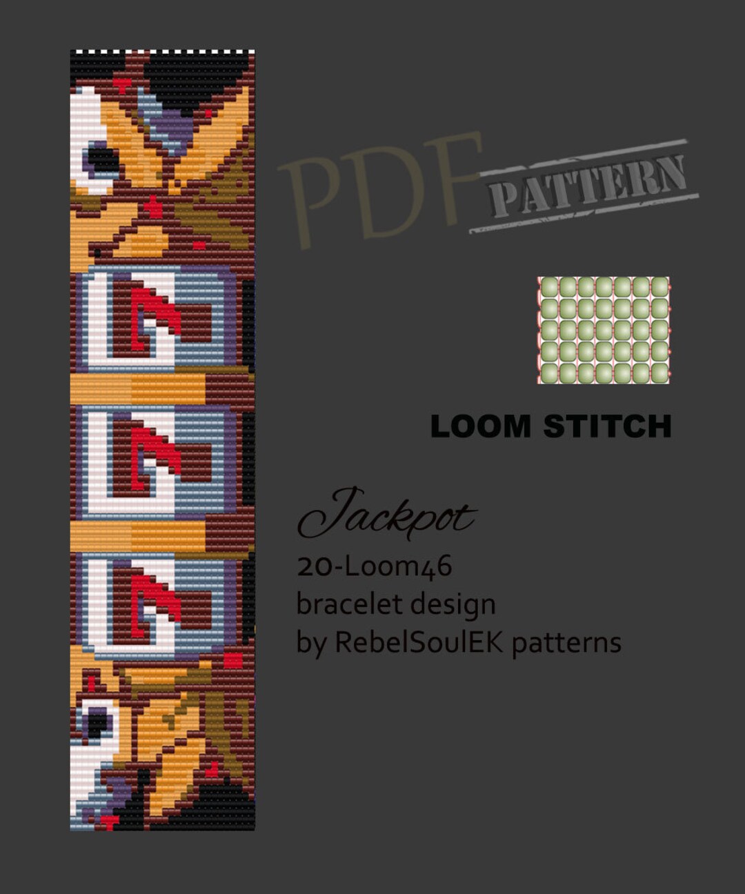 Jackpot Pattern, Loom Design, Instant Download, Loom Seed Bead Pattern ...