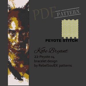 Koby Bryant Bead Peyote Pattern, Peyote Beading, Sport Pattern, Famous ...