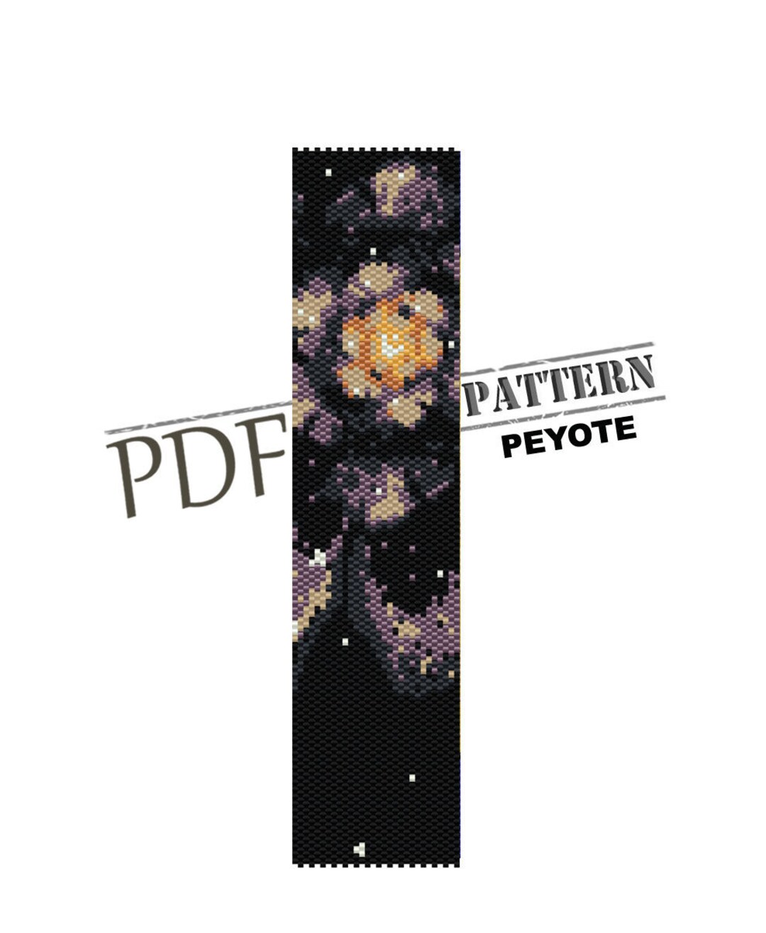 Galaxy Peyote, Fantasy Flower, Flat Peyote Pattern, Bracelet Pattern ...
