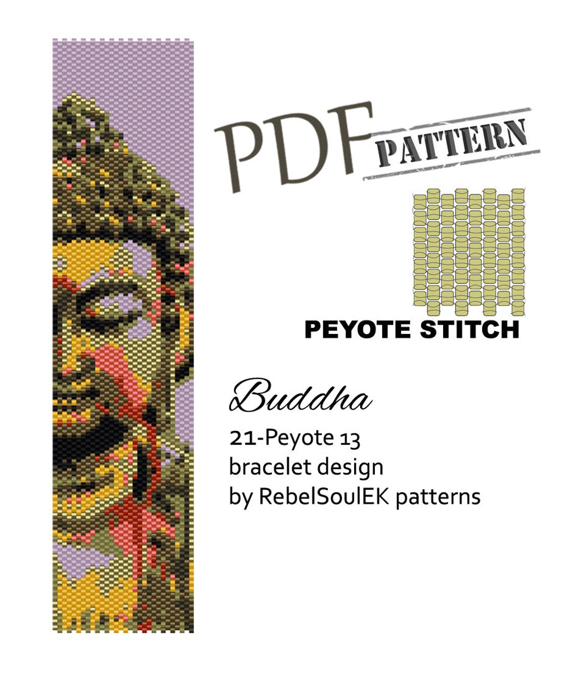 Budda Pattern, Peyote India, Travel Pattern, Seed Bead Pattern, Pdf ...