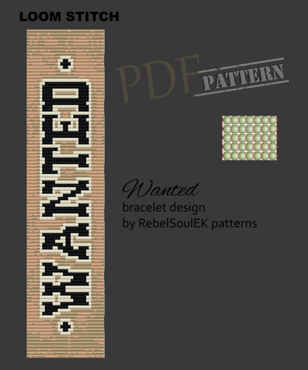 Wanted Pattern, Wild West Theme, Saloon Pattern, Instant Download, Bead ...
