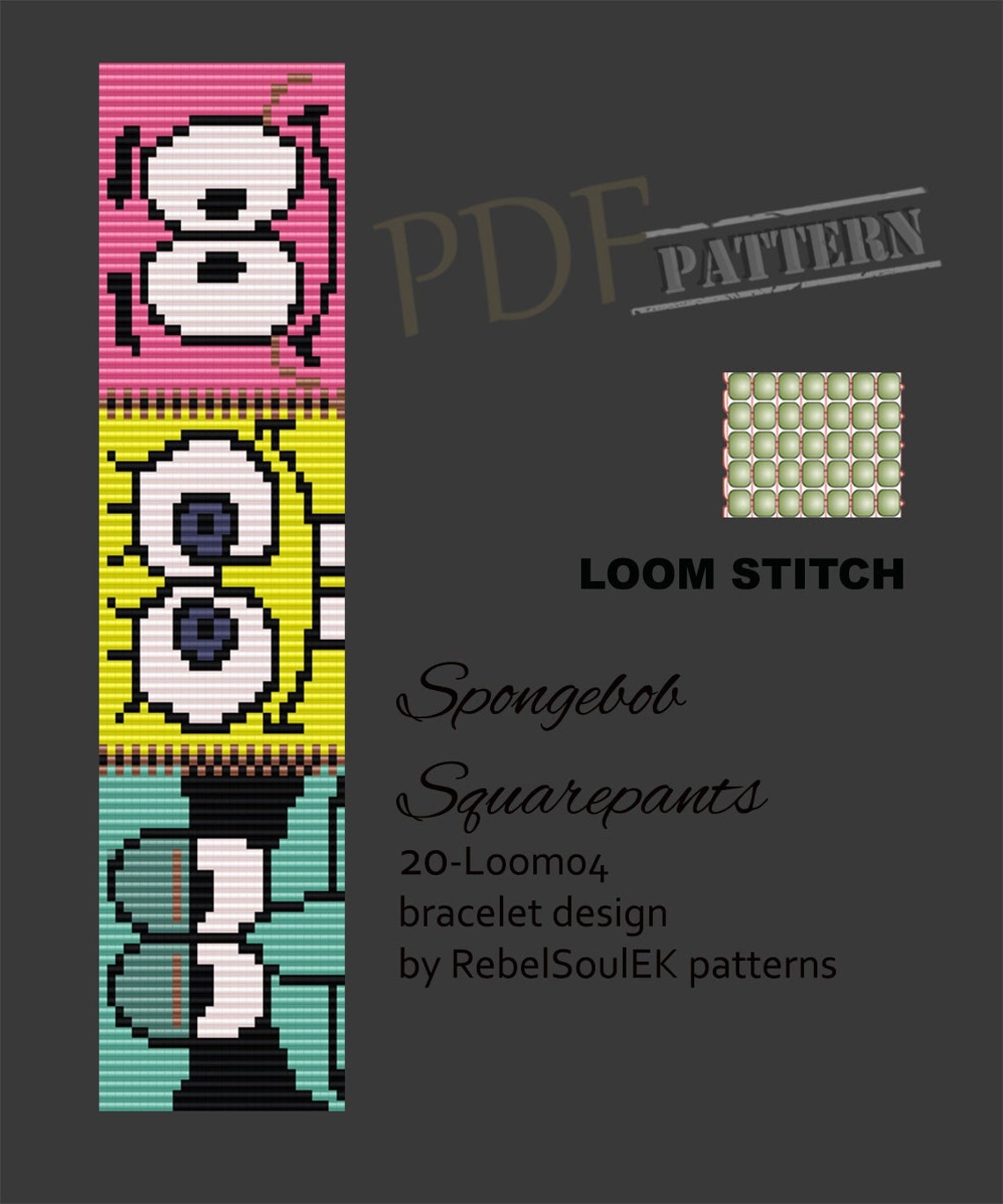 Sponge Pattern Cartoon Loom Pattern Square Stitch Bead - Etsy