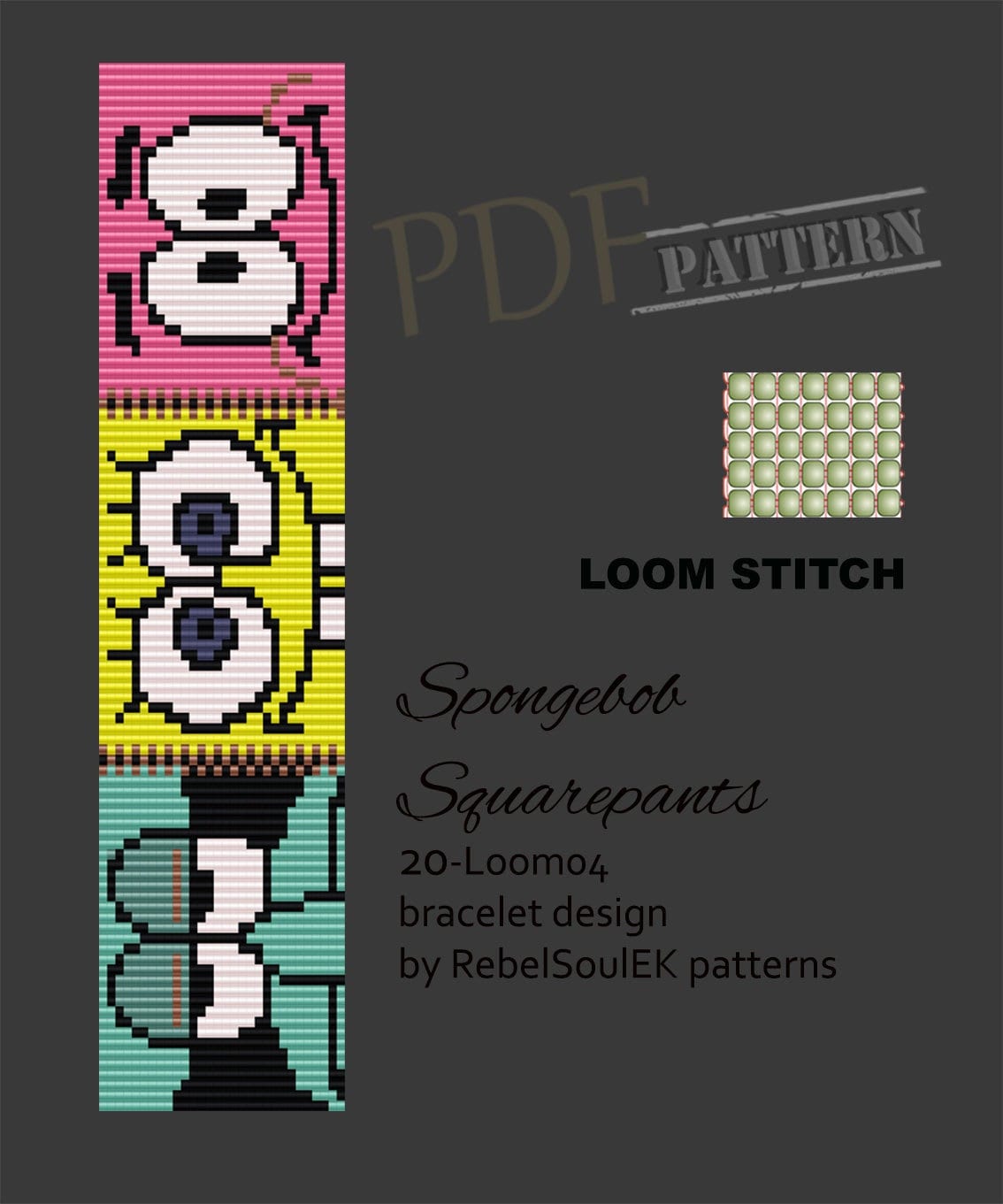 Sponge Pattern Cartoon Loom Pattern Square Stitch Bead - Etsy