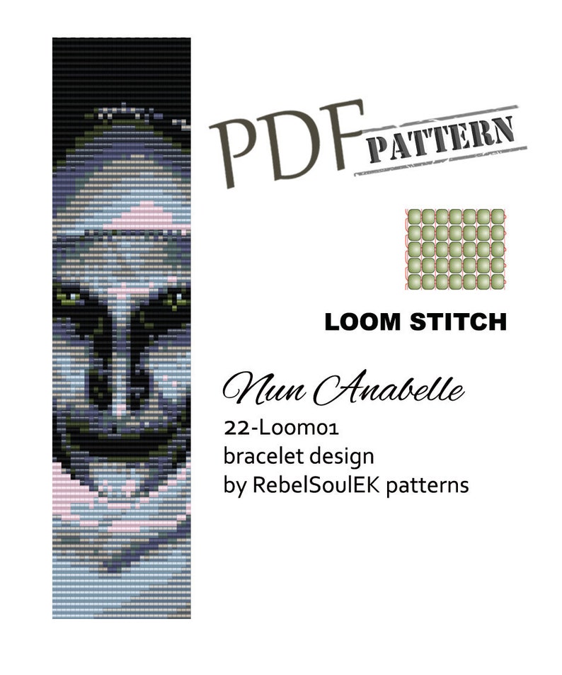 Nun Pattern Anabelle Horror Loom Bracelet Goth Loom - Etsy
