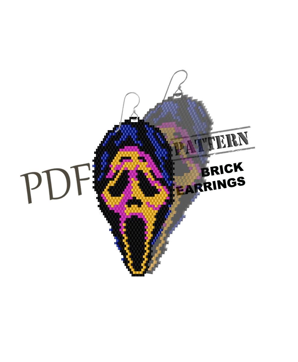 Horror Mask Brick Stitch Earring Pattern: Halloween Movie (PDF Pattern ...