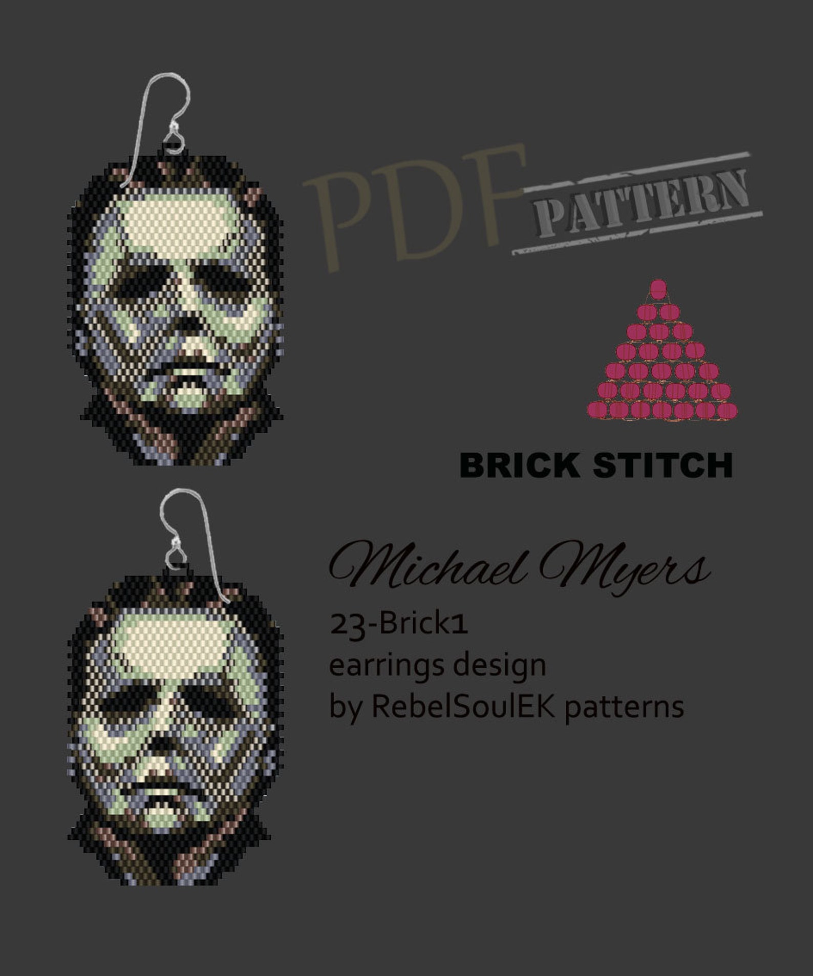 Michael Myers Earrings Pattern: Halloween Brick Stitch (PDF Pattern) - Etsy