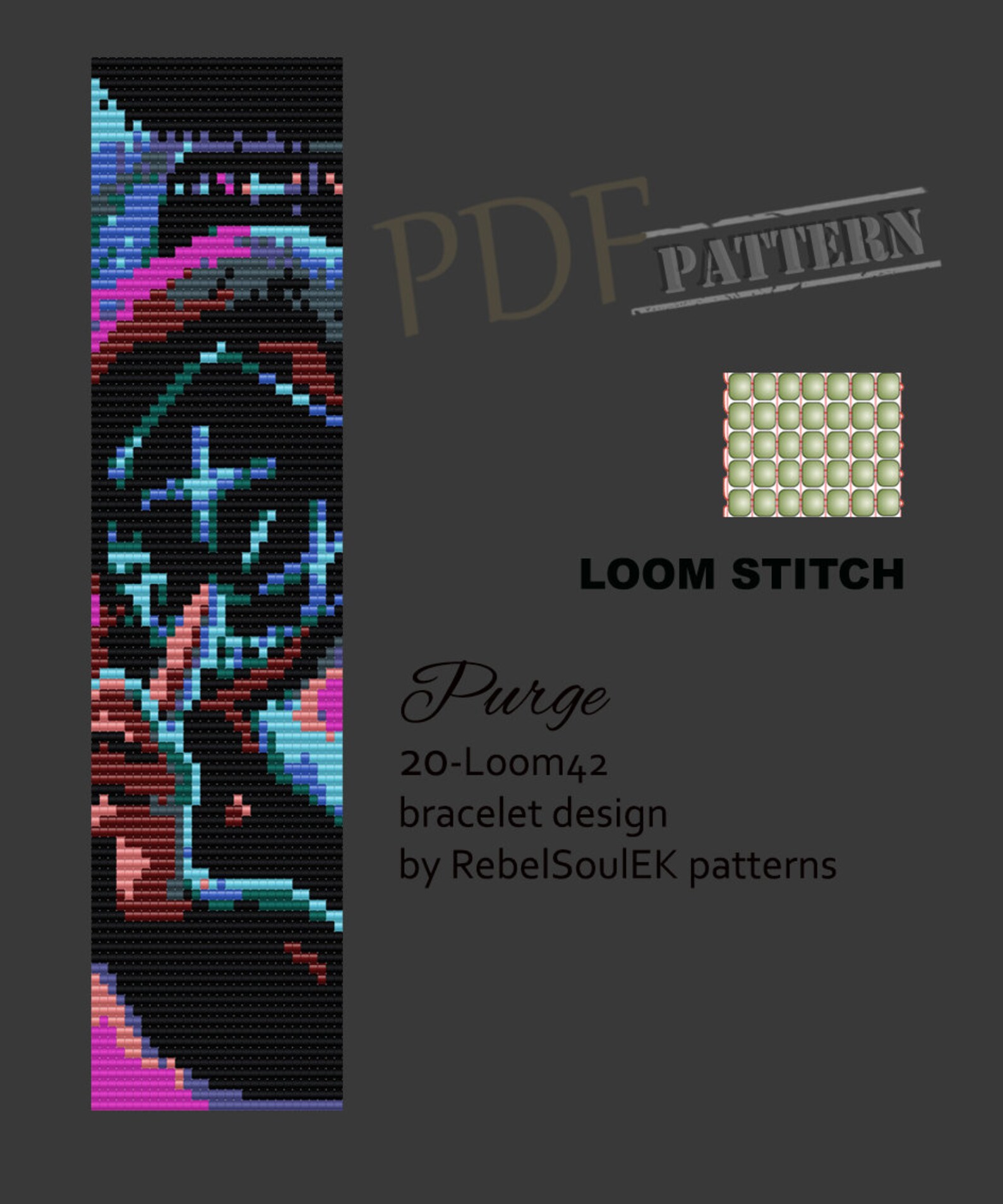 Purge Pattern Neon Mask Loom Bracelet Goth Loom Halloween - Etsy