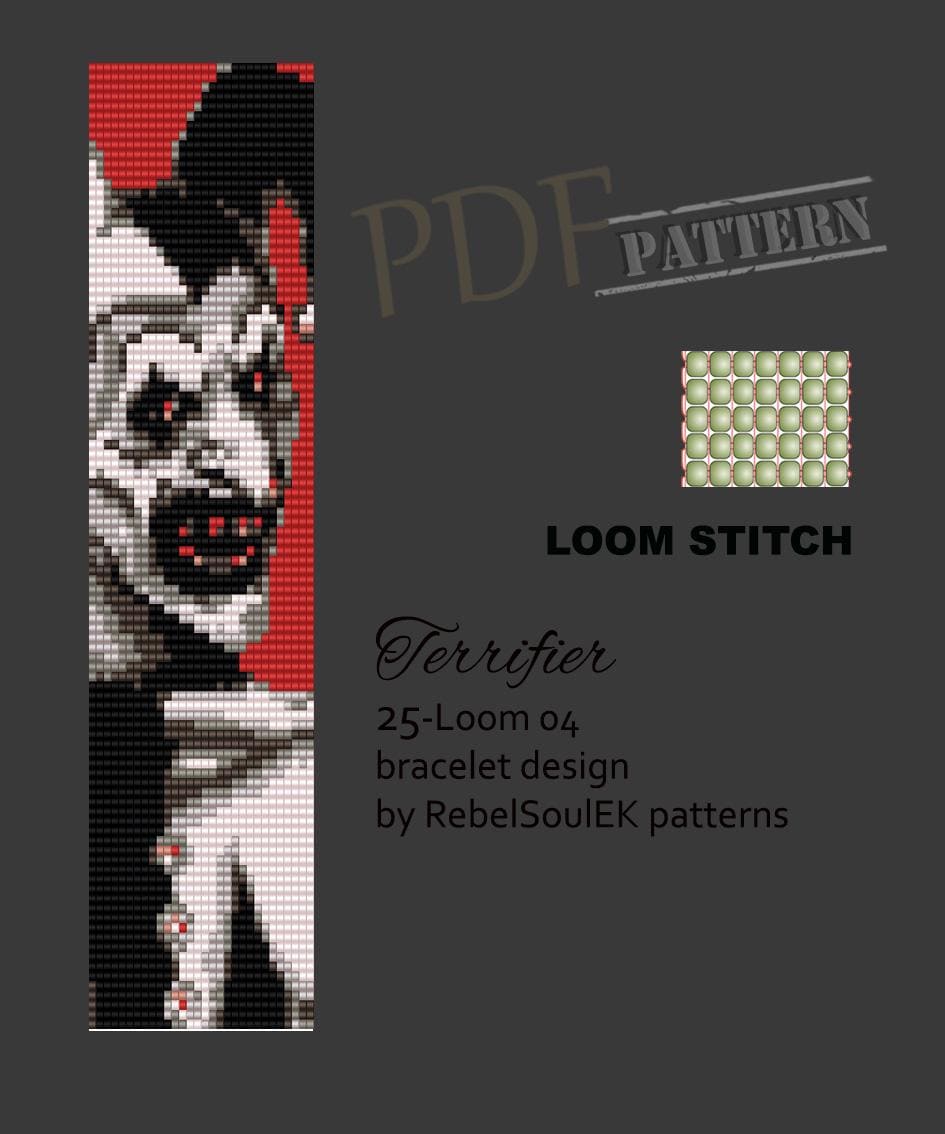Terrifier Clown Loom Stitch Bracelet Pattern (PDF Download) - Etsy