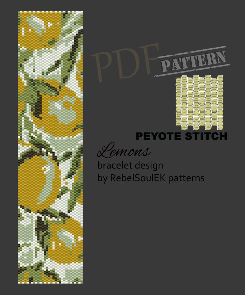 Lemon Peyote Summer Pattern Seed Bead Pattern Peyote - Etsy