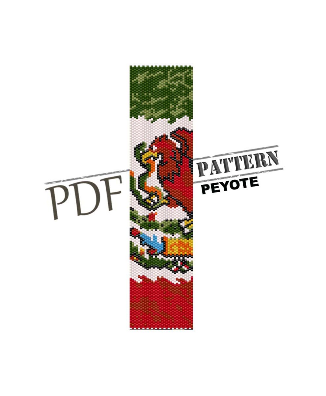 Mexican Style, Flag Pattern, Pdf Pattern, Bracelet Pattern, Delica ...