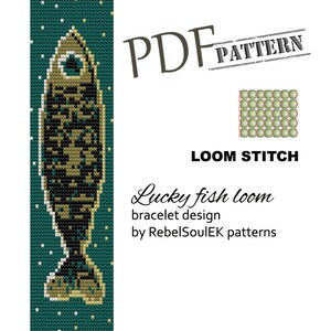 Lucky Fish Pattern, Instant Download, Under Water, Beaded Cuff Pattern ...