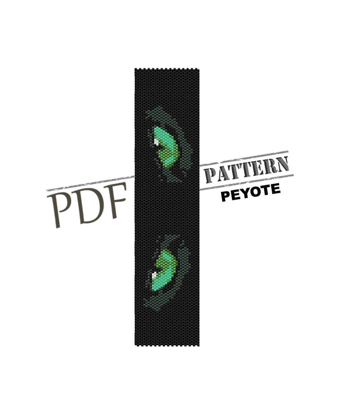 Black Cat Eyes Pattern, Wicca Cat, Cat Peyote Pattern, Peyote Pattern ...