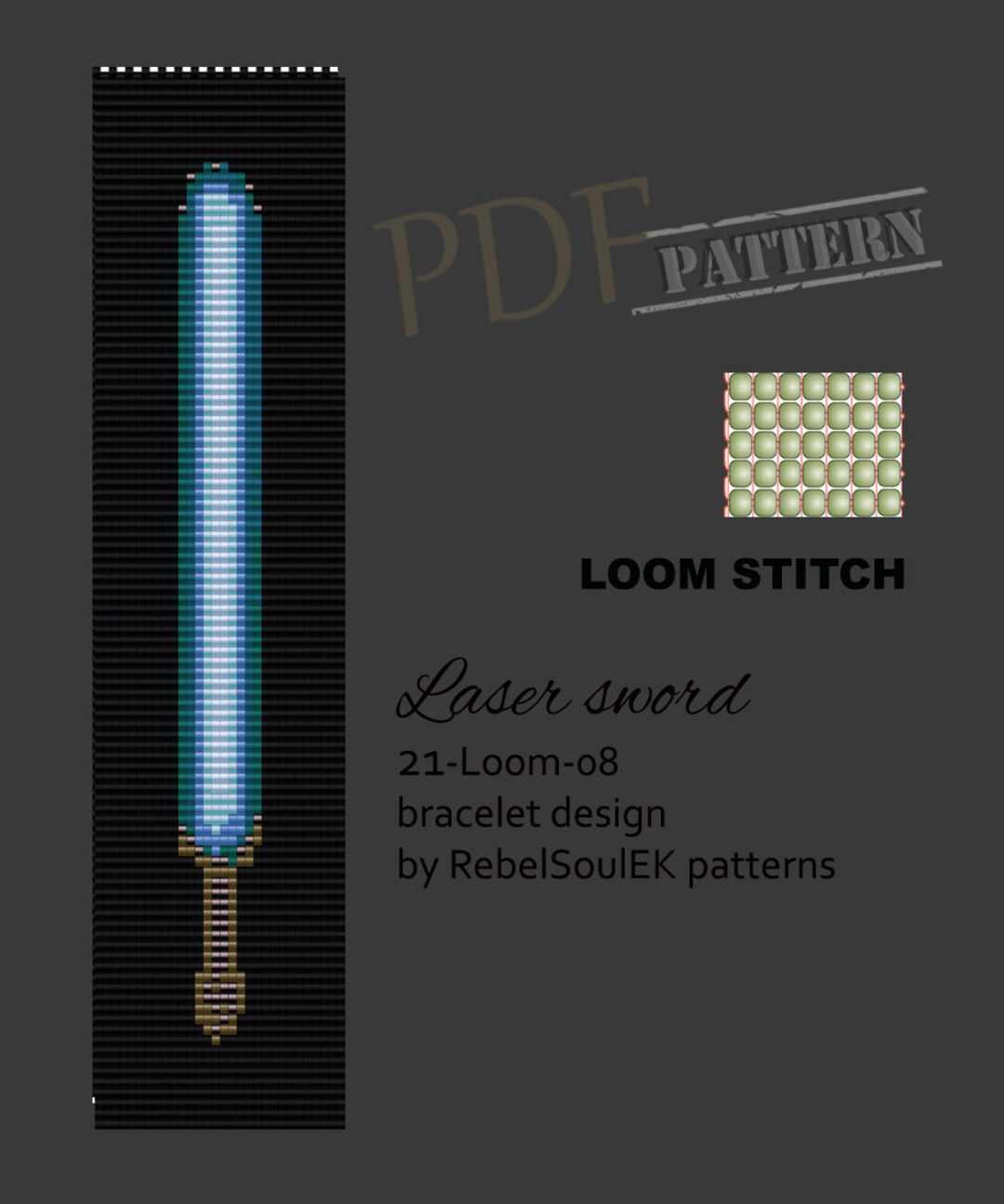 Laser Sword Bracelet Pattern: Loom Stitch PDF (digital Download) - Etsy