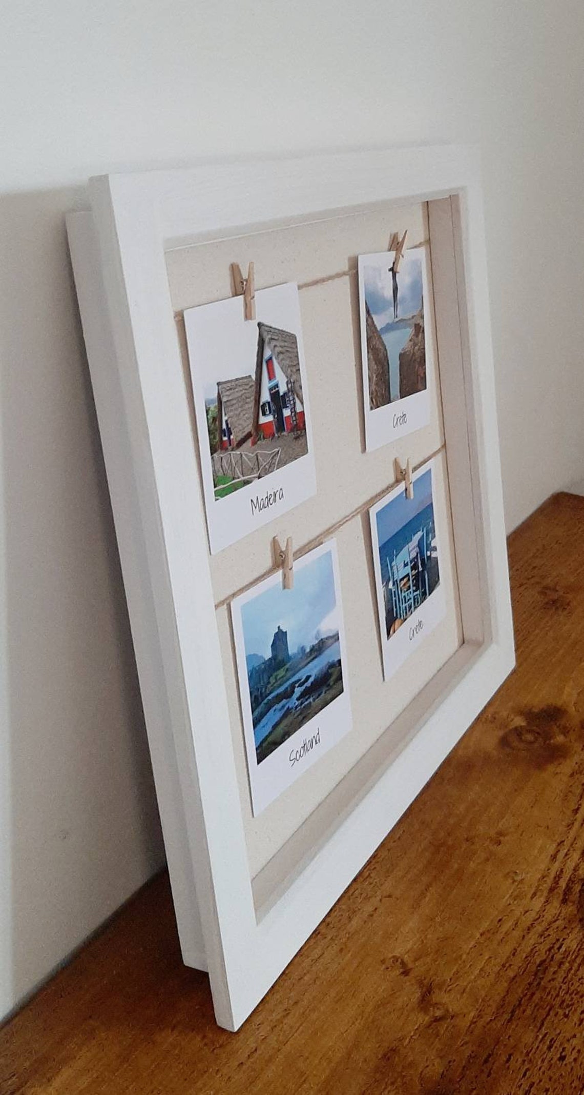 White Wooden Peg Photo Frame. Polaroid Frame Photo Display - Etsy Australia