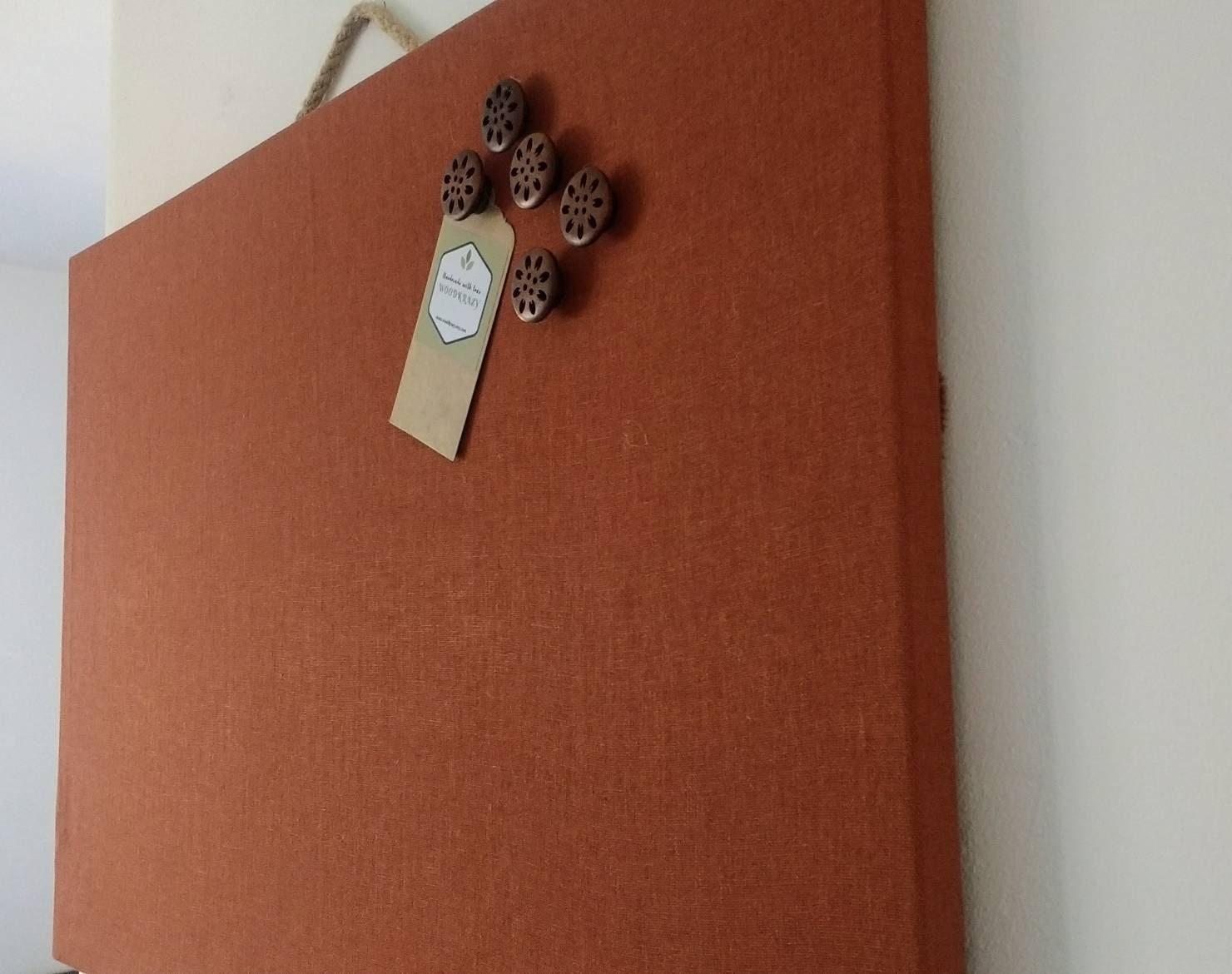MAGNETIC Board in Burnt Orange Rustic Magnet Bulletin Board | Etsy