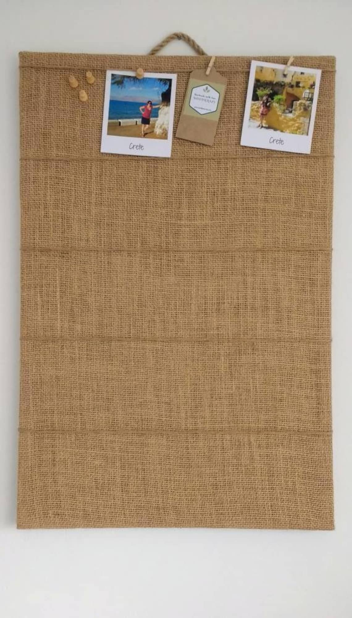 PHOTO or Message PEG & Push PIN Hessian Board / Rustic Burlap - Etsy
