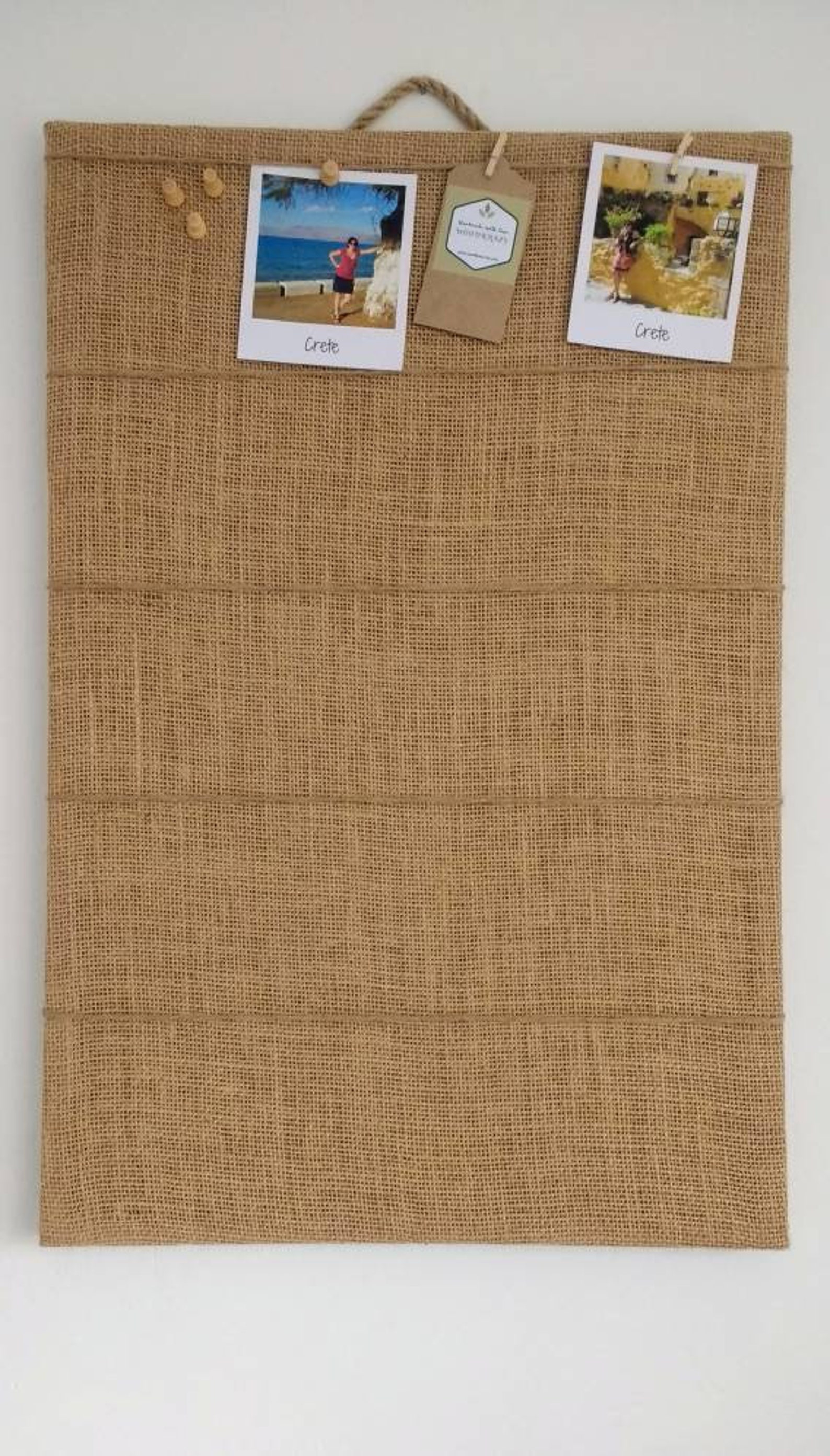 PHOTO or Message PEG & Push PIN Hessian Board / Rustic Burlap - Etsy