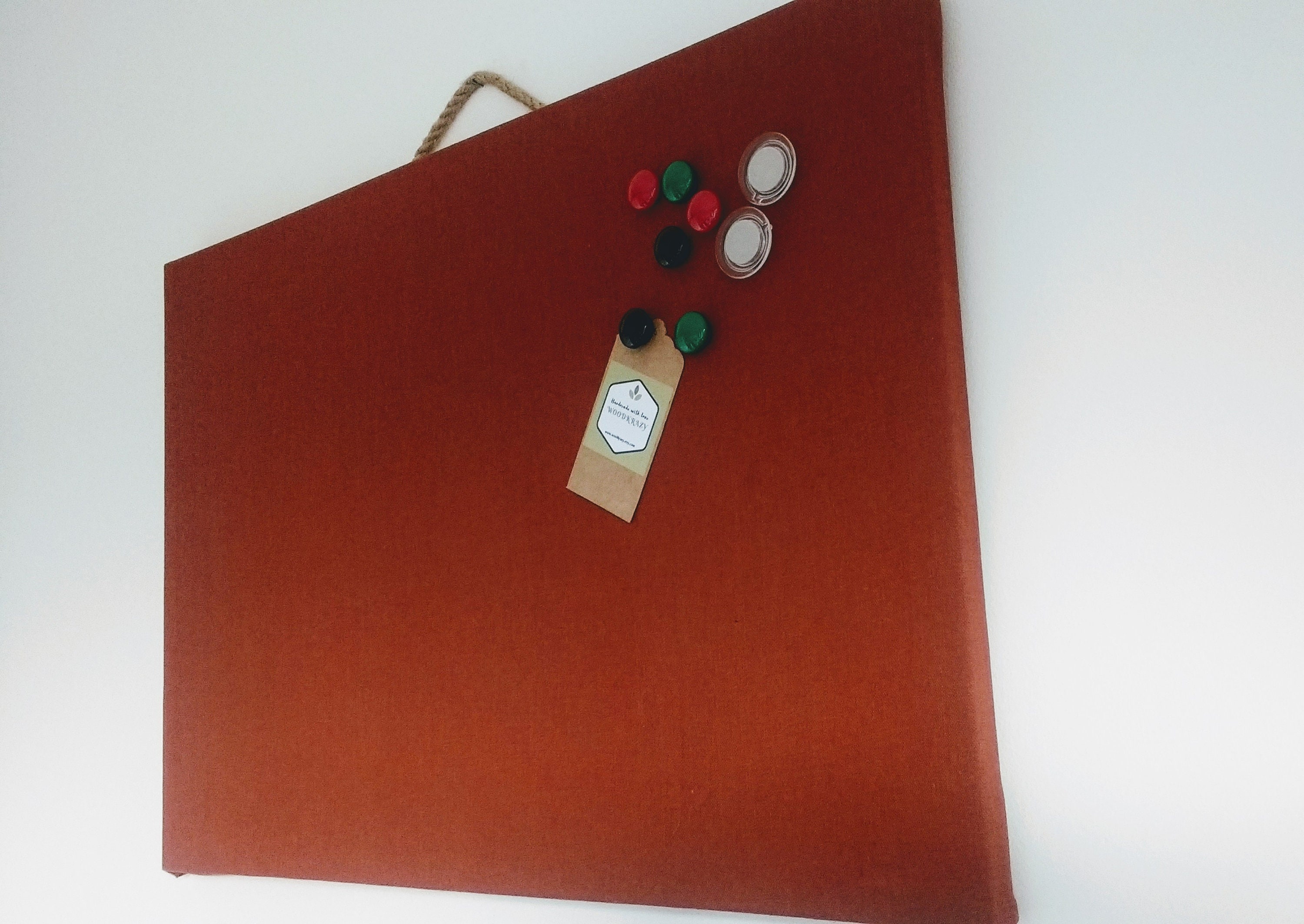 MAGNETIC Board in Burnt Orange Rustic Magnet Bulletin Board - Etsy