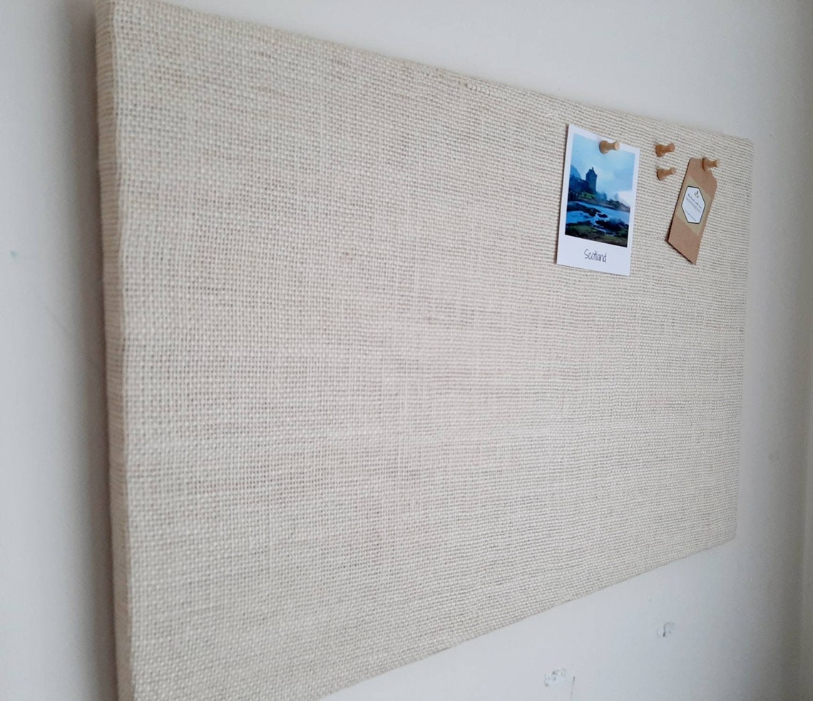 White Cork Board for Office Fabric Pinboard for Kitchen - Etsy