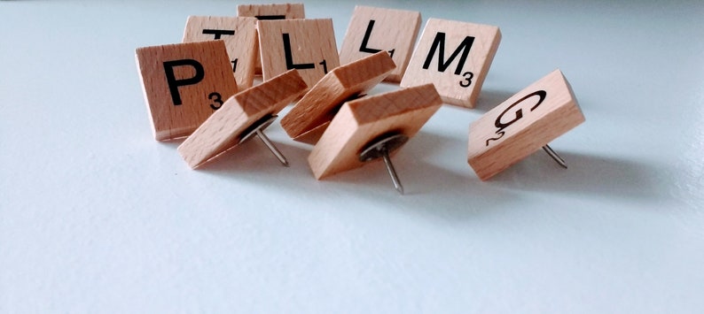 Push Pin SCRABBLE LETTERS Cork Board Thumbtacks Vintage | Etsy