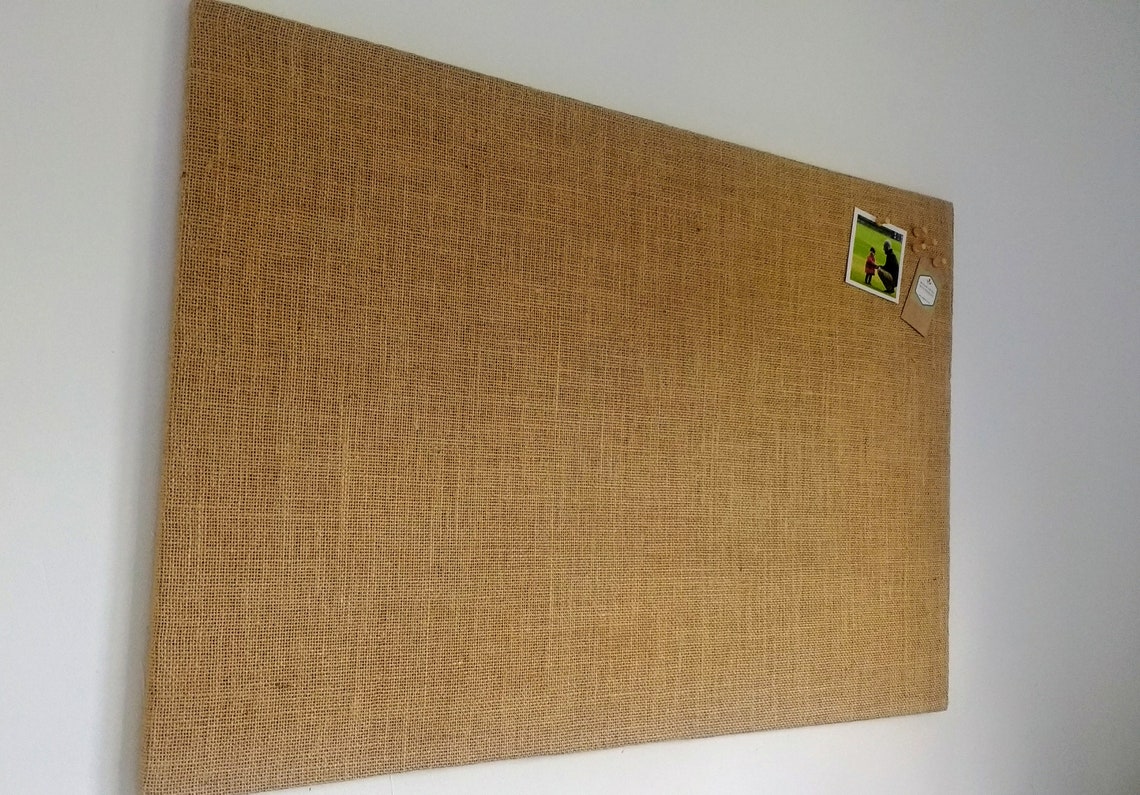 Large Notice Board Hessian Covered / Long Rustic Cork Board / - Etsy UK