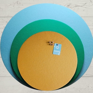 Round Pinboard for Wall, Felt Notice Board, Fabric Notice Board ...