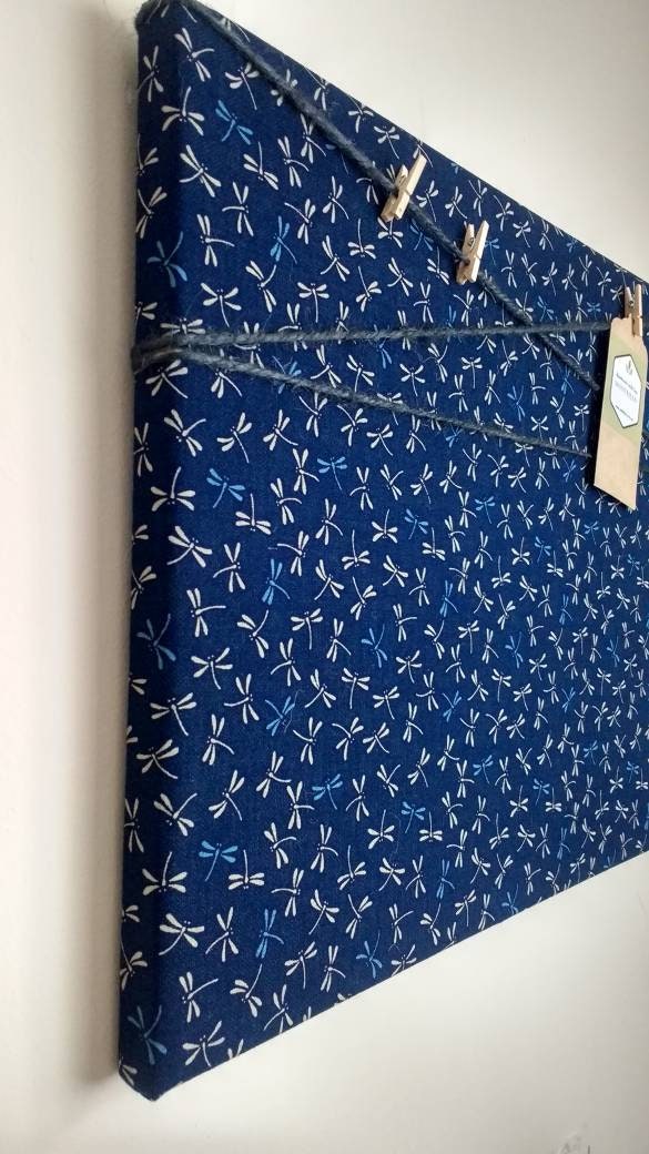 PHOTO Bulletin PEG & Push PIN Dragonfly Navy Fabric Board - Etsy UK