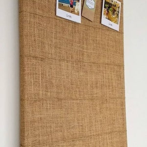 PHOTO or Message PEG & Push PIN Hessian Board / Rustic Burlap Polaroid ...