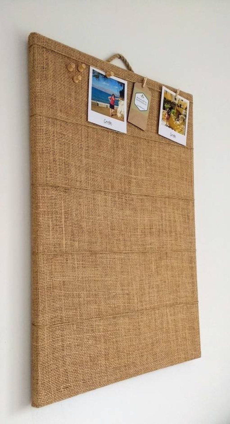 PHOTO or Message PEG & Push PIN Hessian Board / Rustic Burlap - Etsy