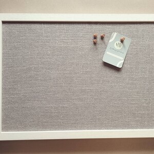 Light Grey Fabric Pinboard: White Frame Cork Board, Wooden Pins - Etsy UK