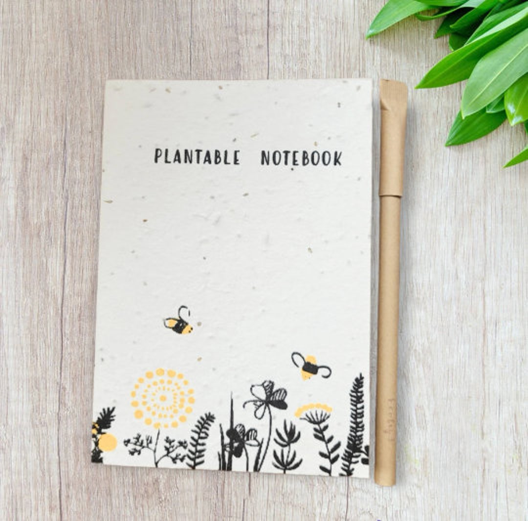 Seed Paper Notebook, Plantable Seeded Notebook With Bee A6 With Paper ...