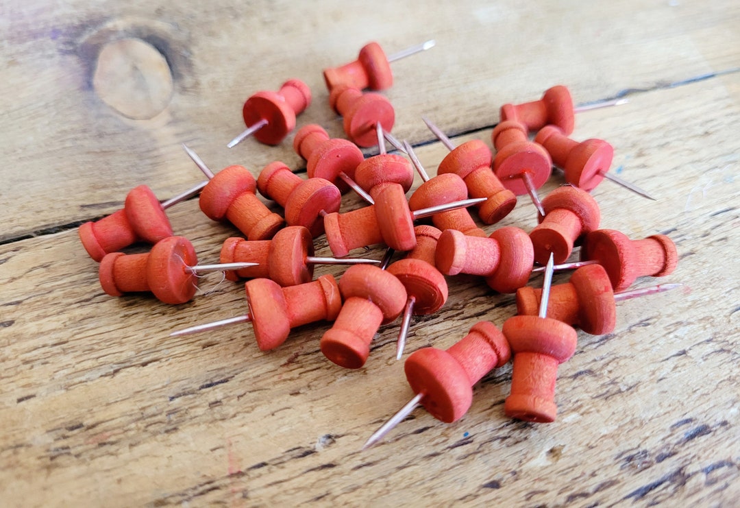 Red Push Pins, Thumb Tacks, Wooden Push Pins, Drawing Pins, Red Pins ...