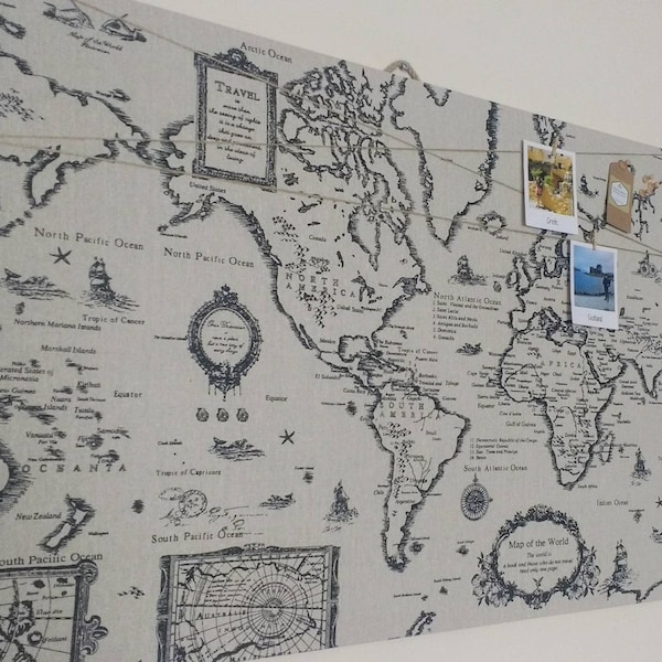 World Map Notice Board - Etsy