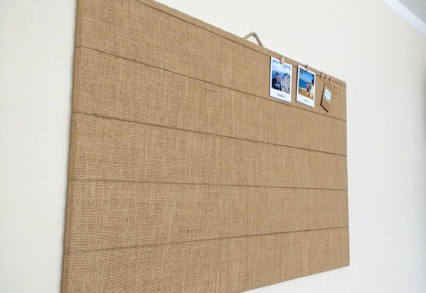 LARGE PHOTO or Message PEG & Push Pin Hessian Bulletin Board, Pin ...